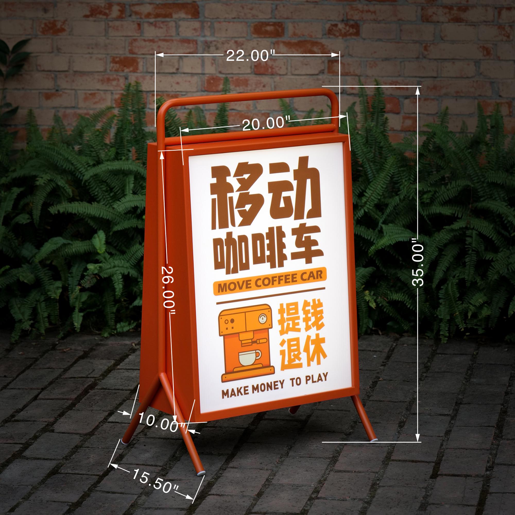 Double-sided Metal Standing Lightbox Sign, Plug-in/rechargeable, Remote ...