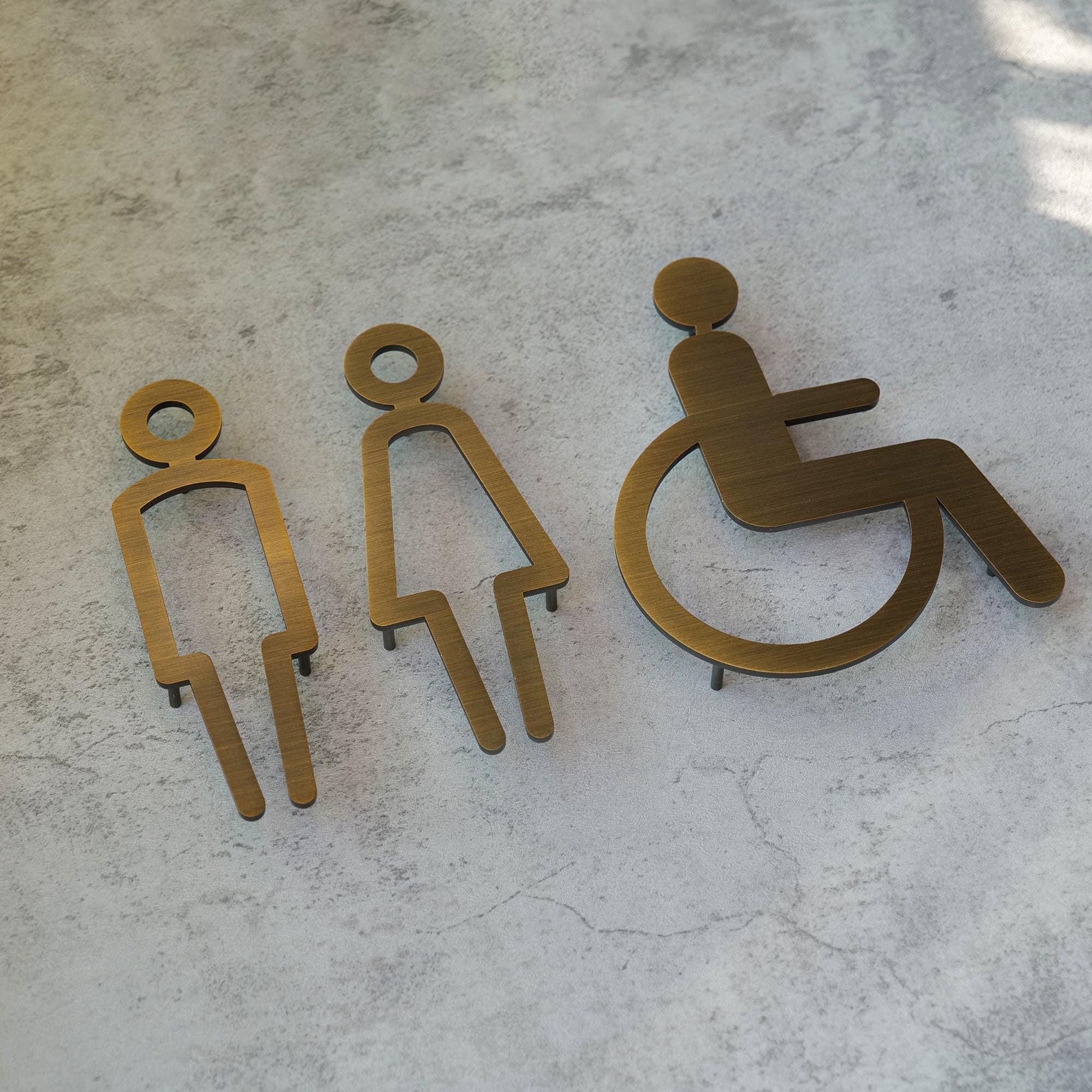 Restroom Sign - Modern Male Female Toilet Symbols | Metal Restroom ...
