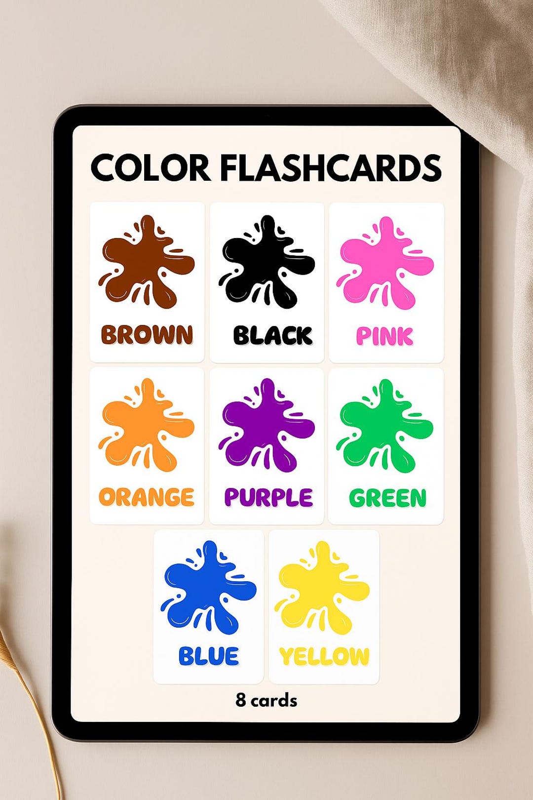 Color Flashcards for Kids – Printable PNG Set | Learn Colors ...