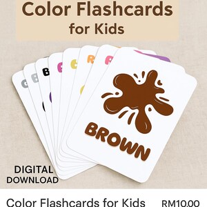 Color Flashcards for Kids – Printable PNG Set | Learn Colors ...