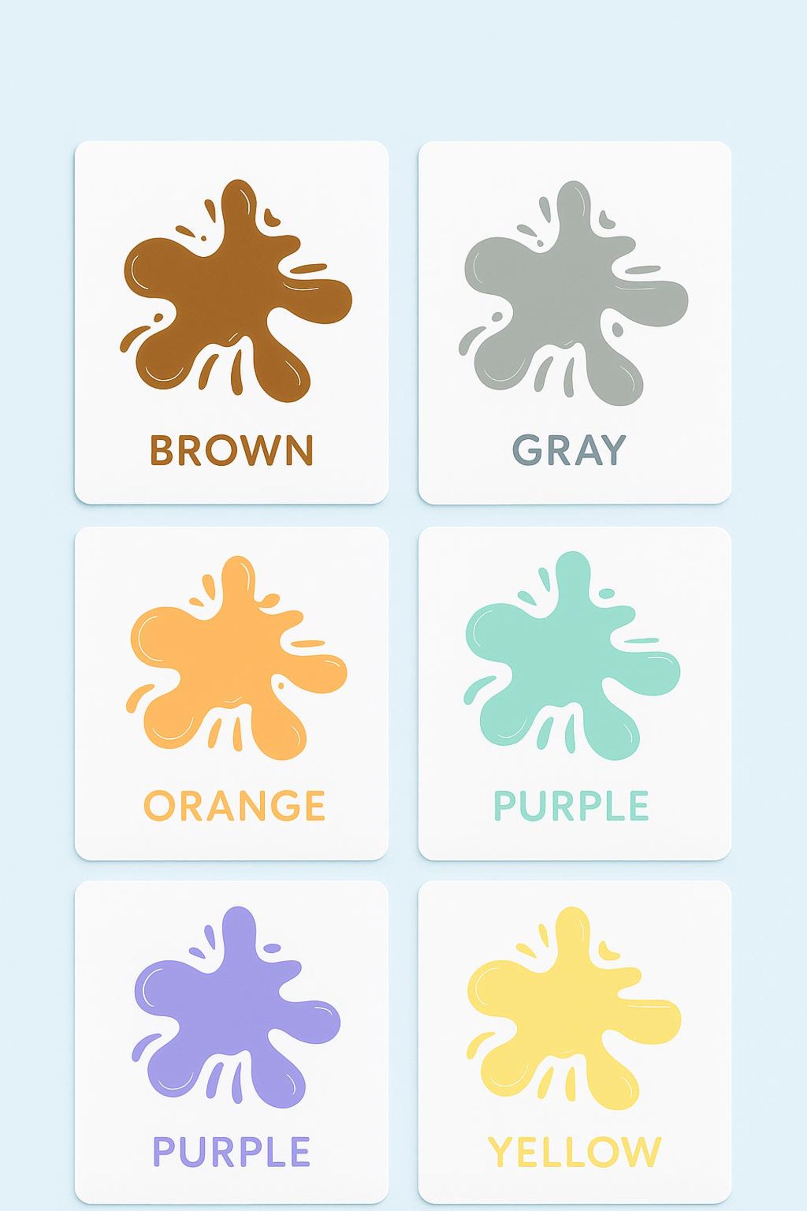 Color Flashcards for Kids – Printable PNG Set | Learn Colors ...