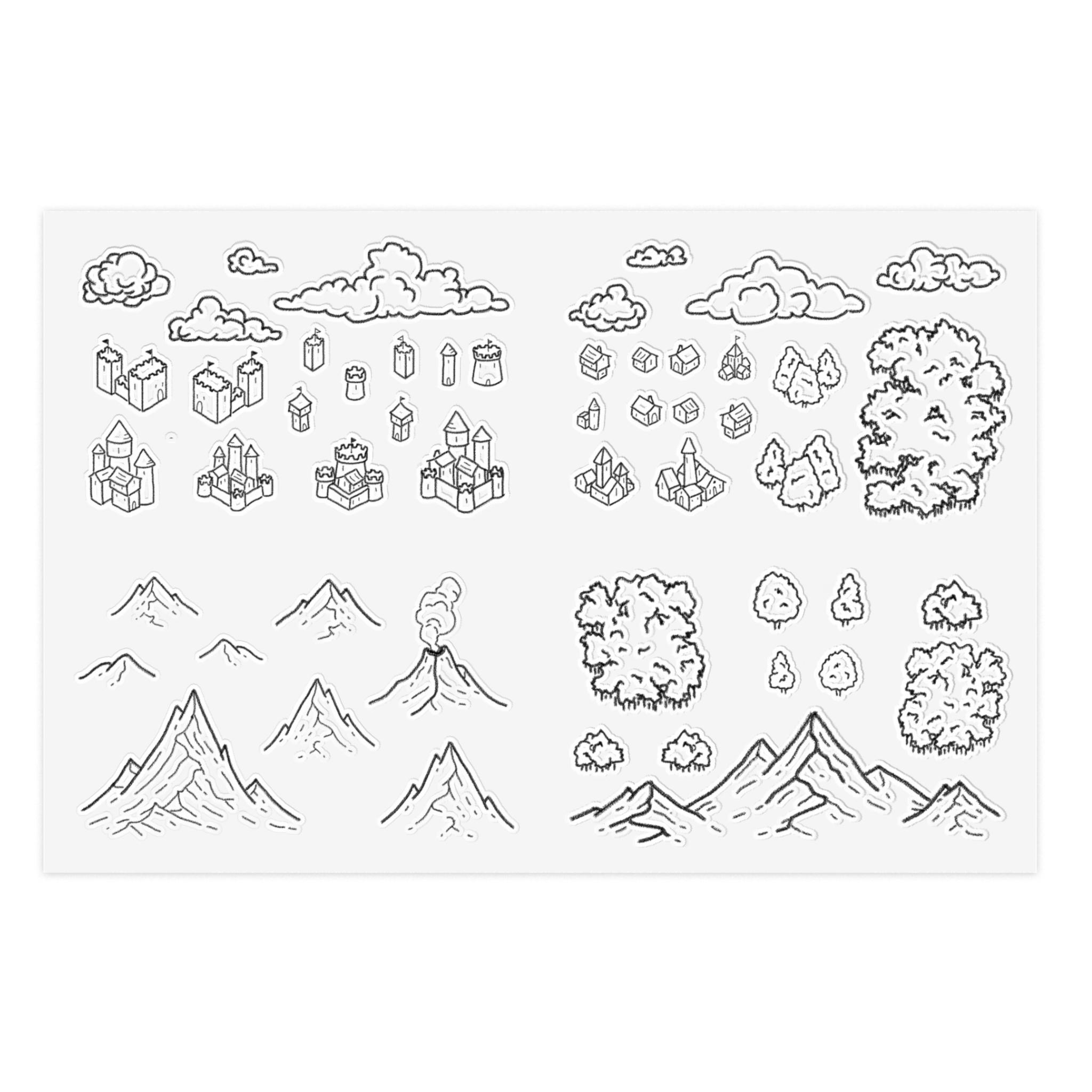 Fantasy Map Sticker Sheets - Etsy