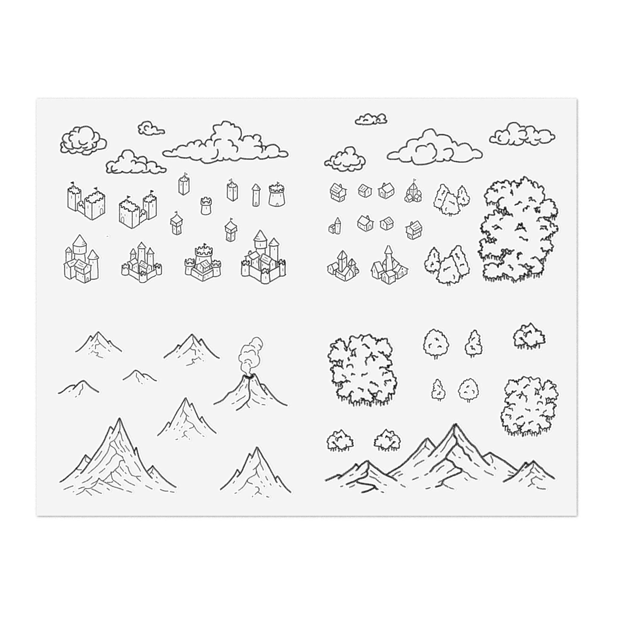 Fantasy Map Sticker Sheets - Etsy