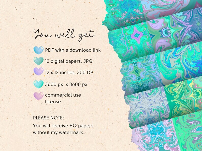 Groovy Retro Arabesque Dreamy Seamless Papers, Handpainted Seamless ...