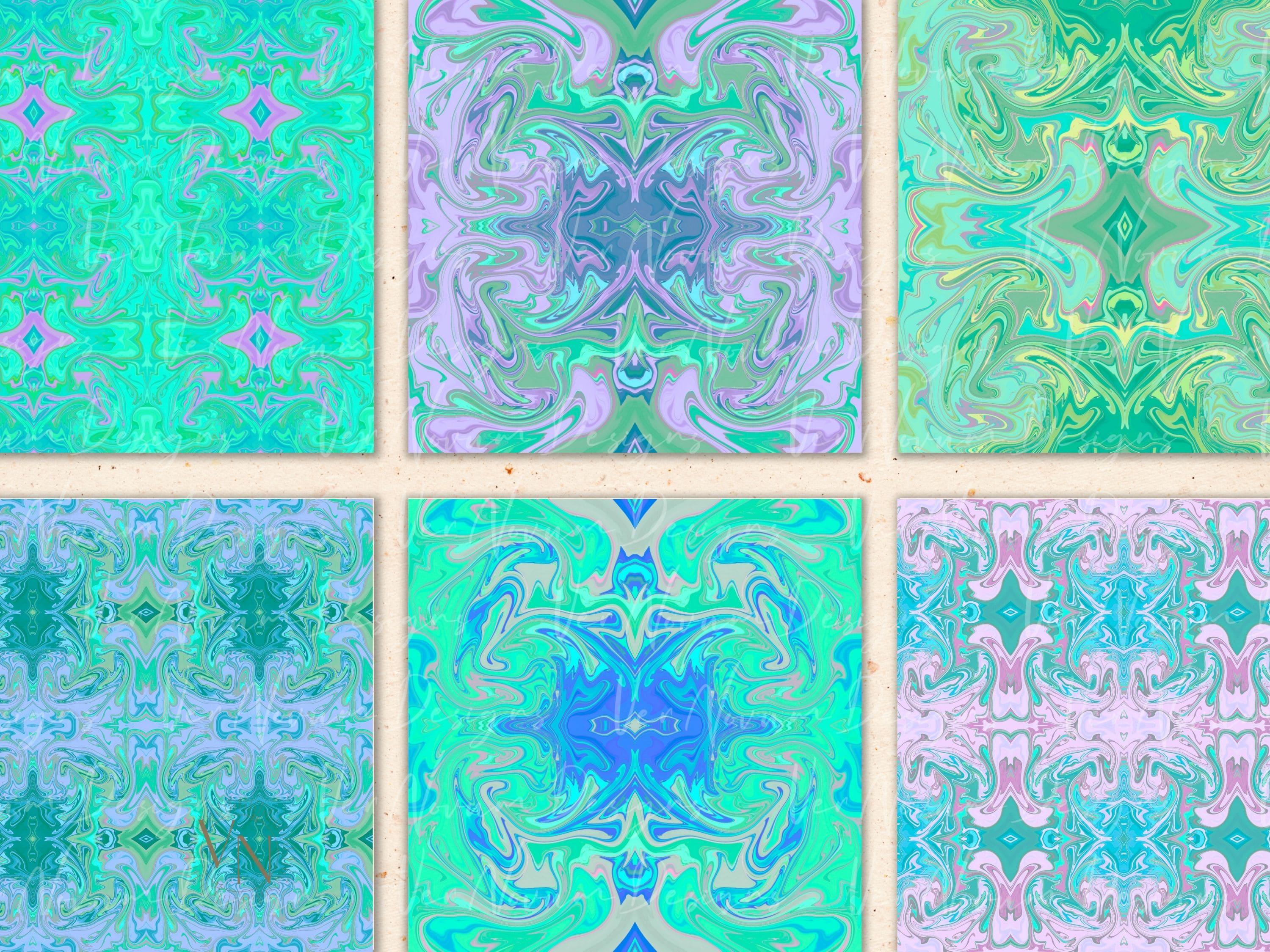 Groovy Retro Arabesque Dreamy Seamless Papers, Handpainted Seamless ...