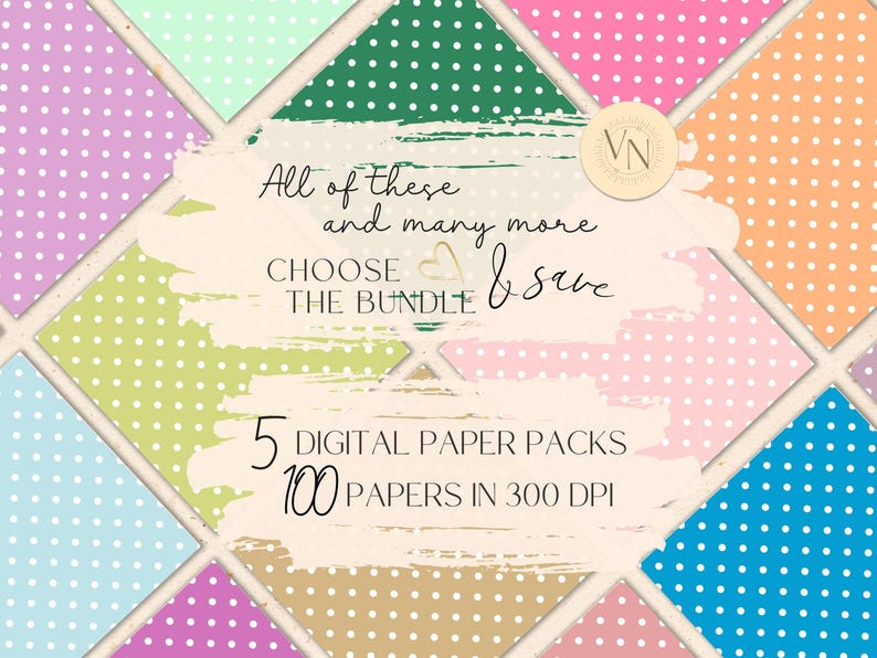 100 Polka Dot Seamless Patterns, Bright Spring and Summer Mega Bundle ...