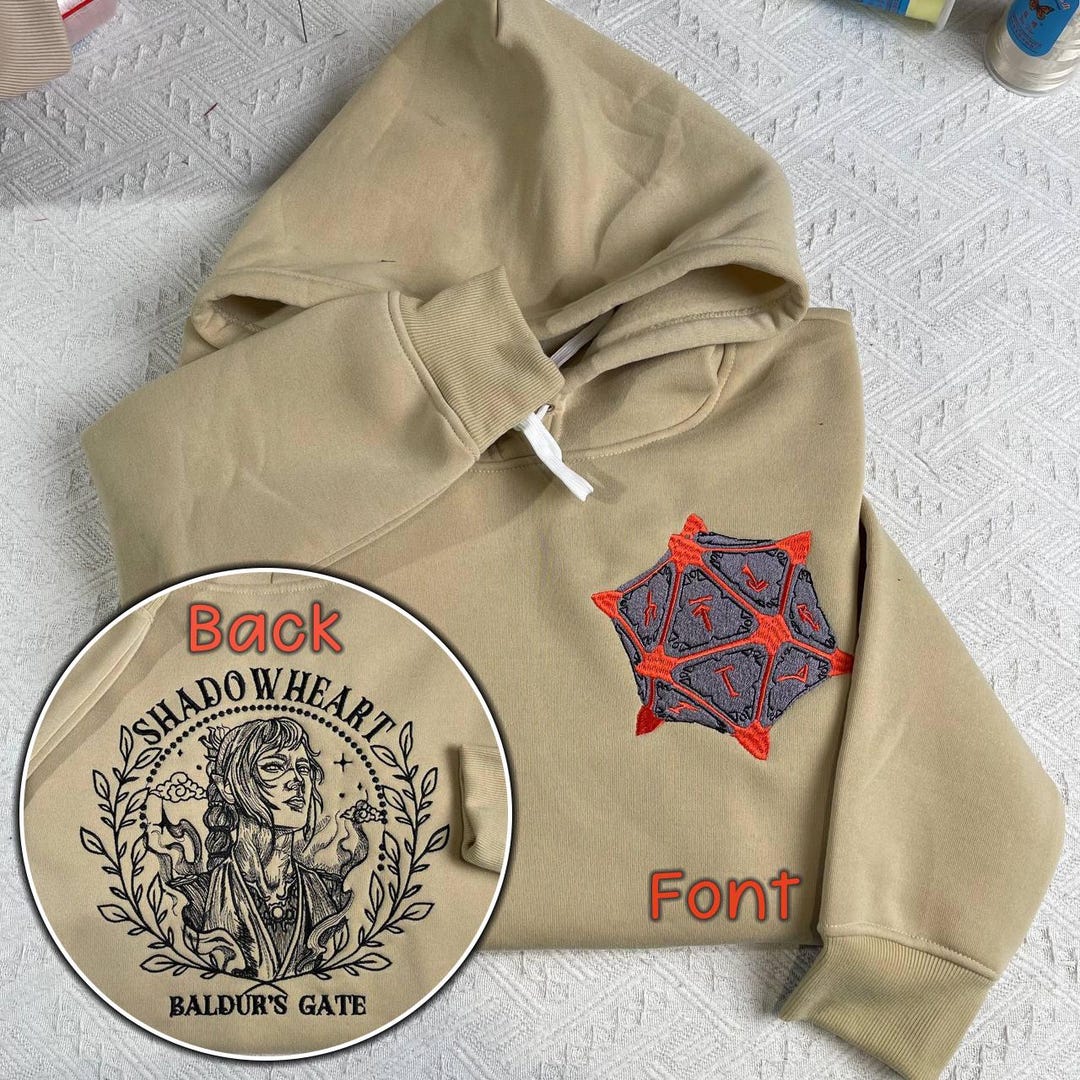 Shadowheart Embroidered Hoodie, Baldur's Gate 3 Crewneck, BG3 ...