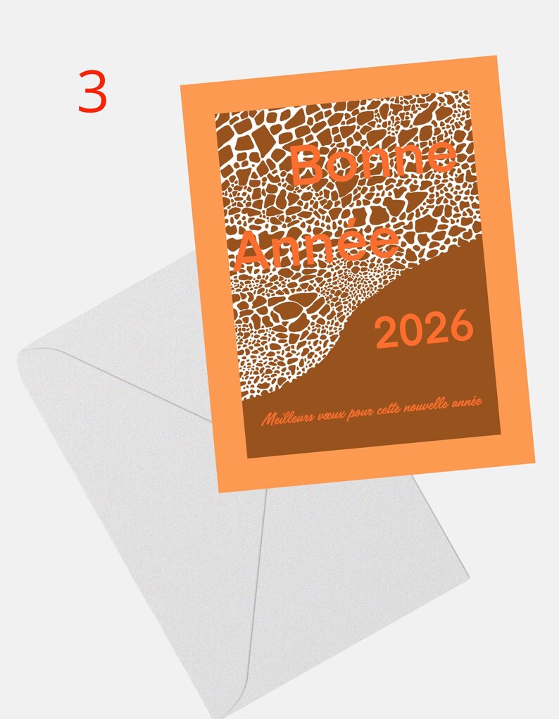 Carte de voeux Bonne Année 2026 - Crte graphique moderne - Carte nouvel ...