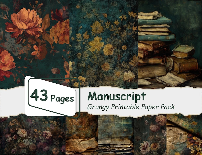 Dark Academia Printable Paper, Grunge Ephemera (digital Download) - Etsy