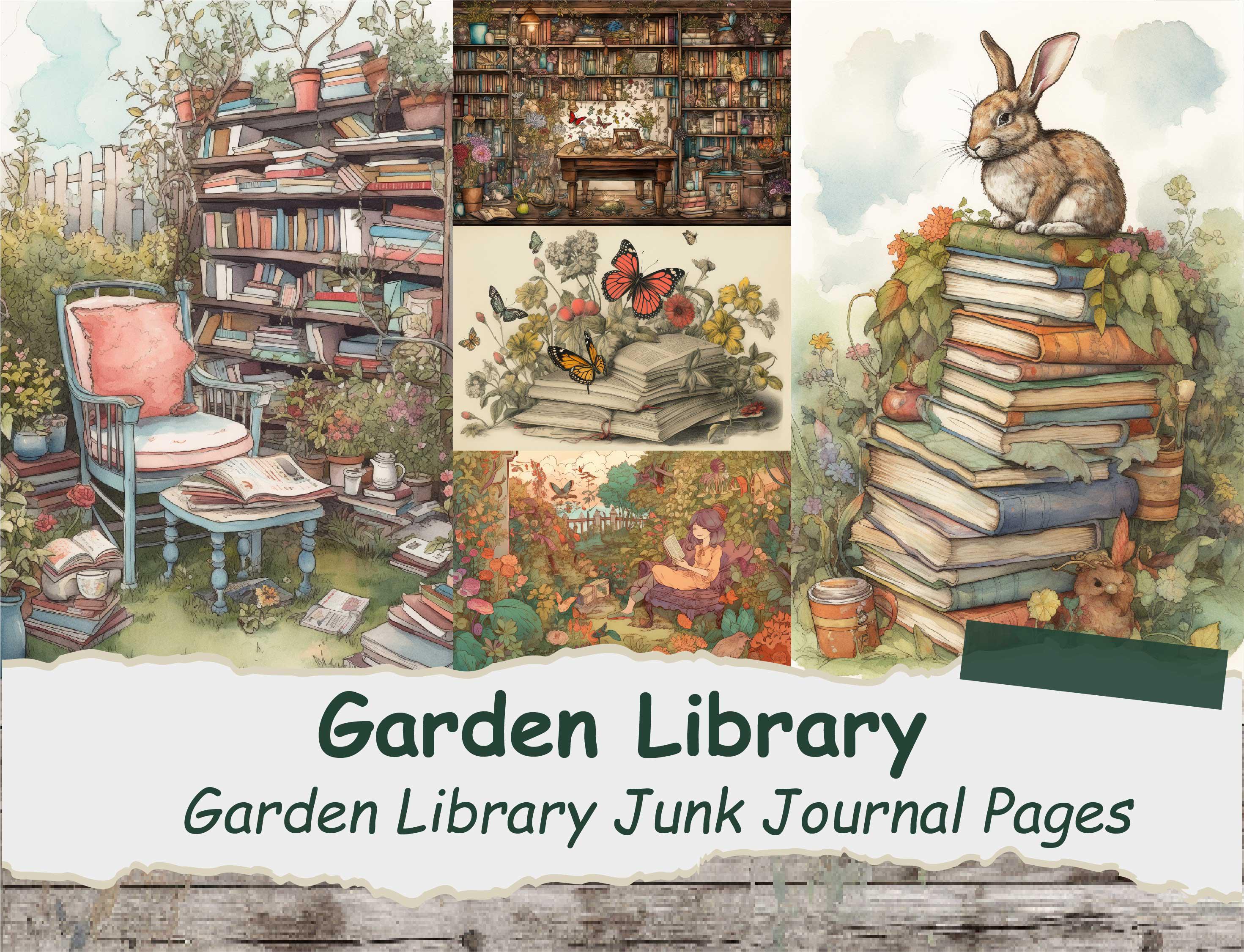 Garden Library Junk Journal Pages – Vintage Booklover Printables ...