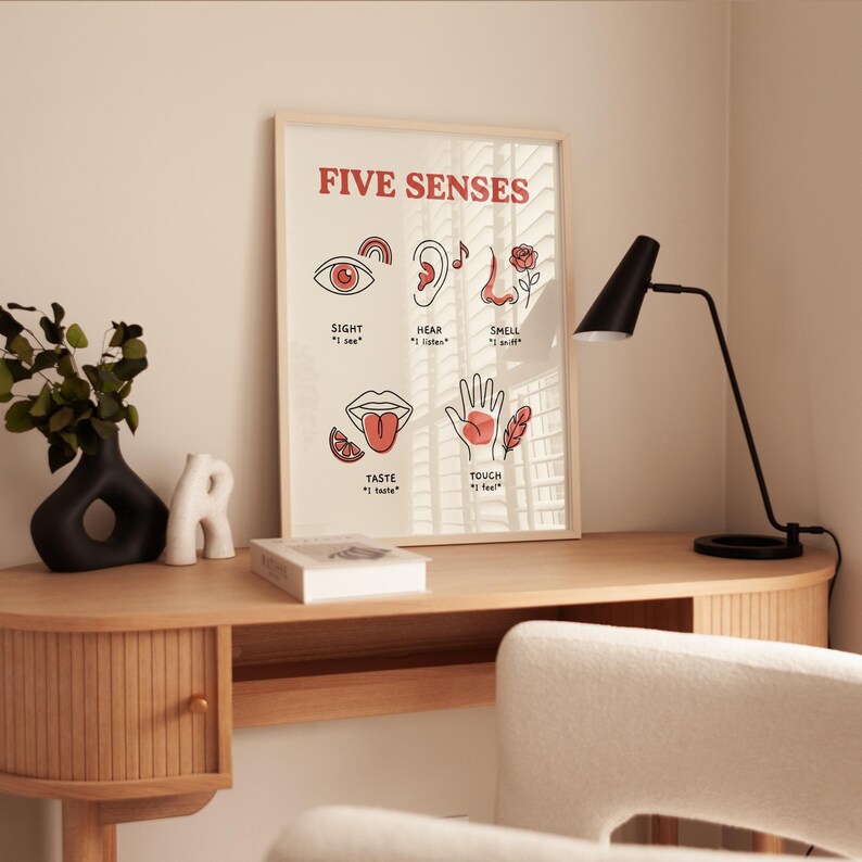 Five Senses Kids Print, Educational Wall Art (nursery, Playroom) - Etsy