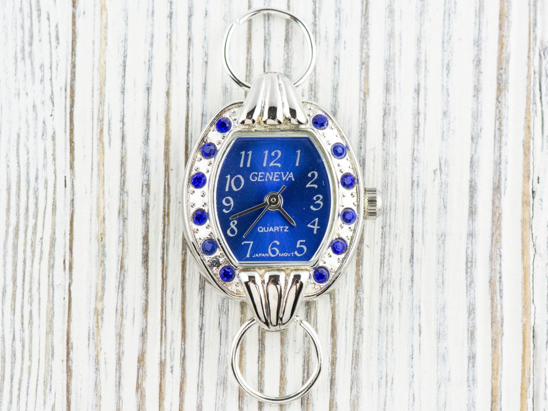 Blue Watch Face, Rhinestone Watch Face, Square Watch Face, Watch Head ...