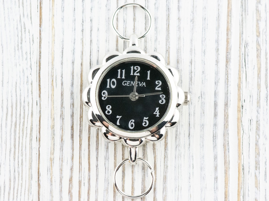 Flower Watch Face, Black Watch Face, Round Watch Face, Beading Watch ...