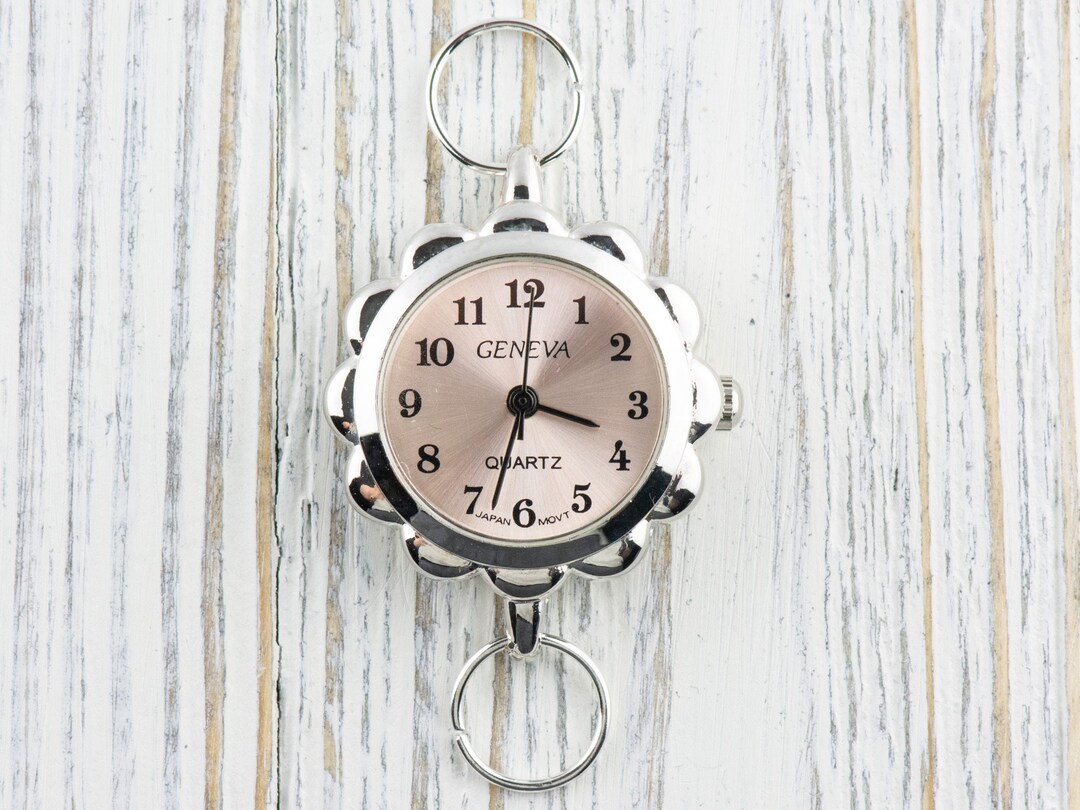 Flower Watch Face, Light Pink Watch Face, Round Watch Face, Beading ...