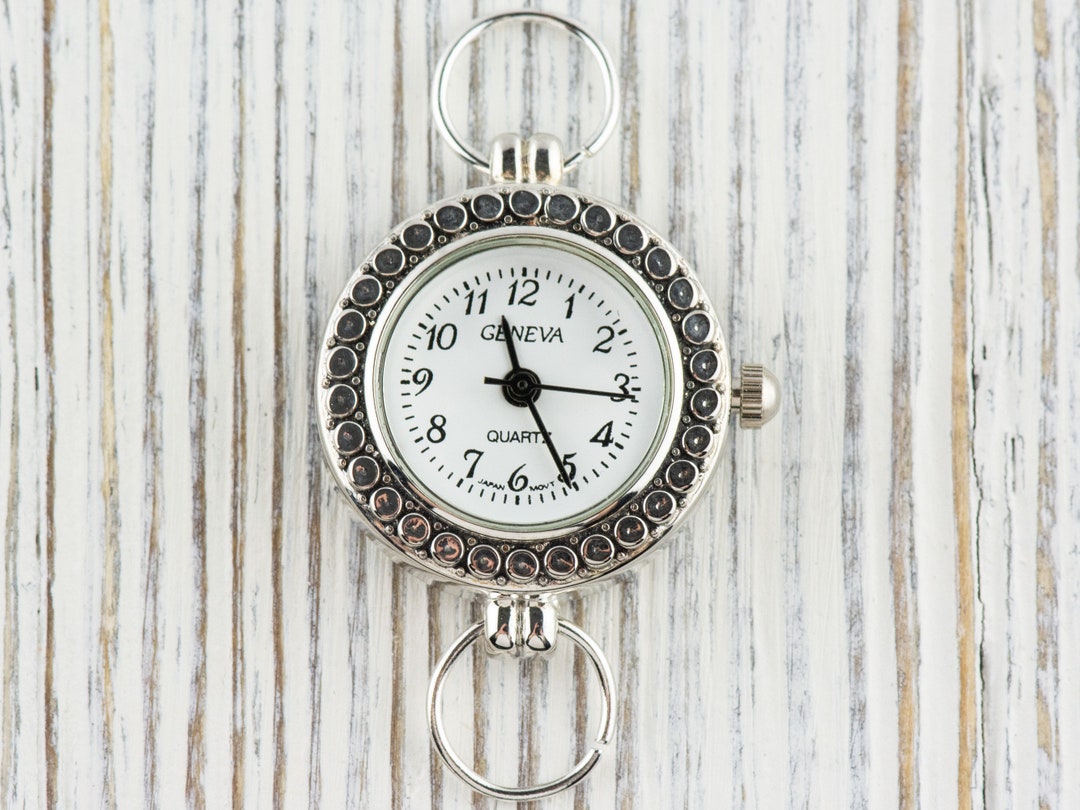 Round Watch Face, Silver Watch Face, Beading Watch Face, Jewelry Watch ...