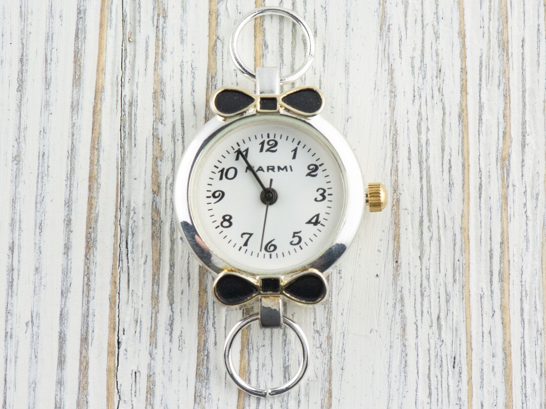 Bowtie Watch Face, Round Watch Face, White Watch Face, Two Tone Watch ...