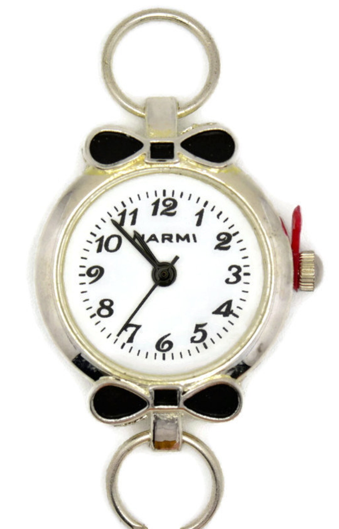 Black Bowtie Round Watch Face, White Watch Face, Ladies Watch Face ...