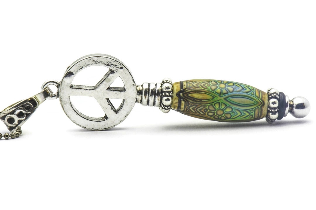 Long Chain Necklace, Mood Bead, Chain Necklace, Peace - Etsy