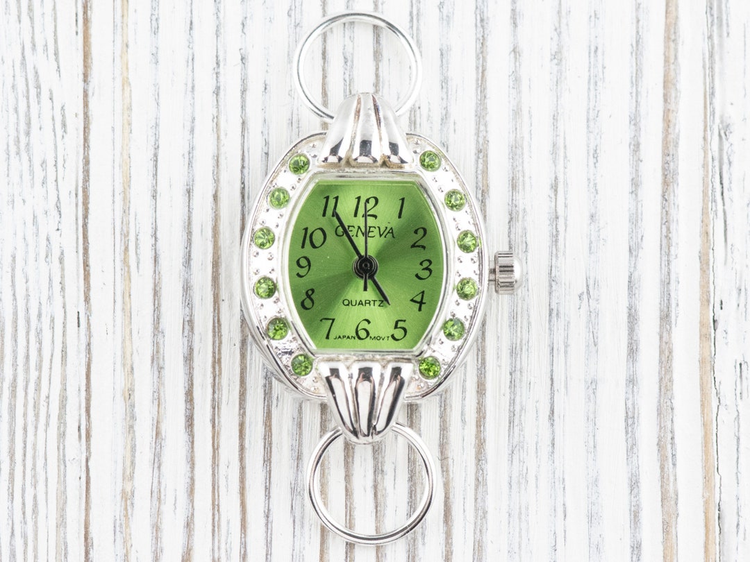 Rhinestone Watch Face, Green, Watch Face, Square - Etsy