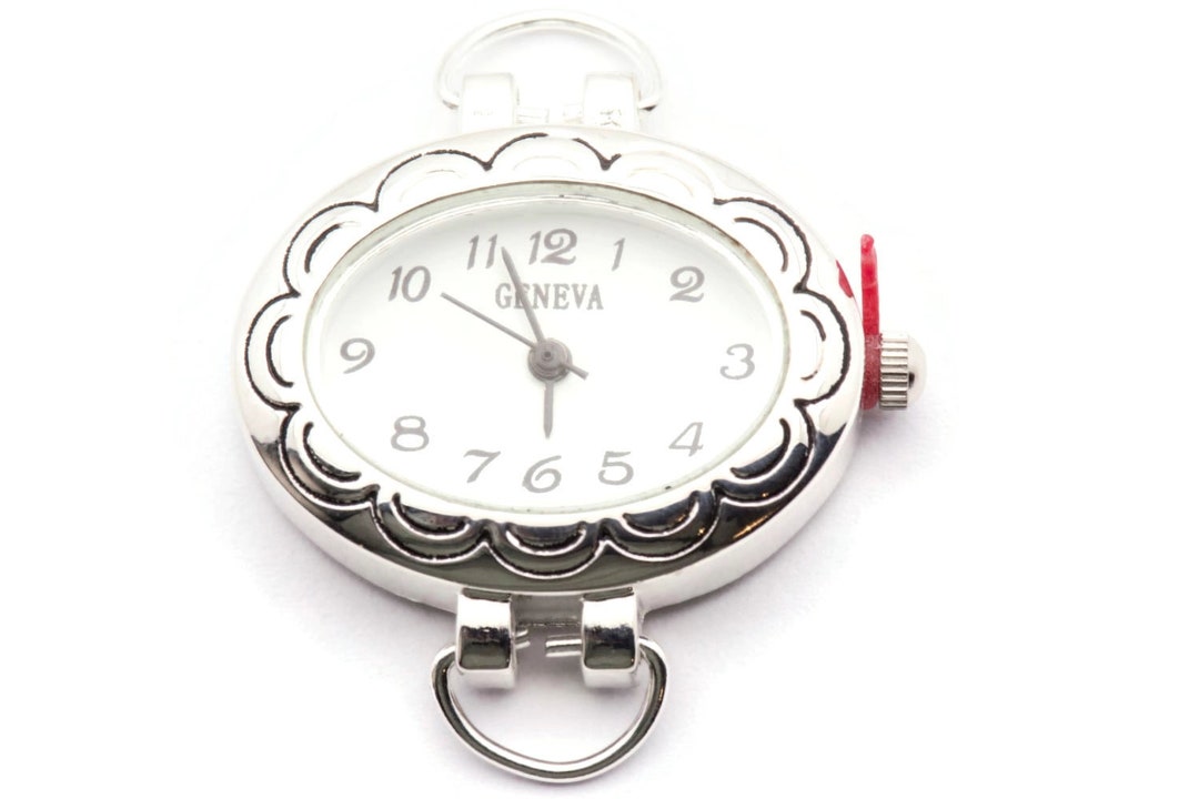 White Watch Face Silver Watch Face Beading Watch Face Wrist - Etsy