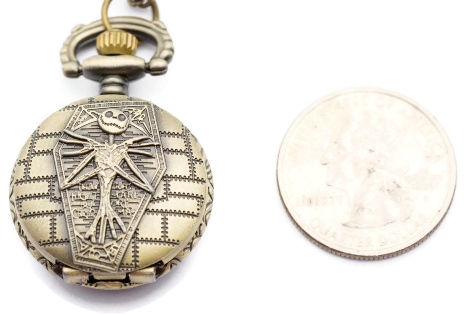 Skeleton Pocket Watch Necklace Skull Watch Necklace Long | Etsy