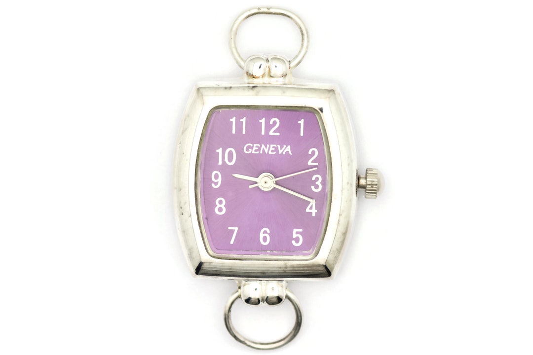 Purple Watch Face Rectangle Watch Face Silver Watch Face - Etsy