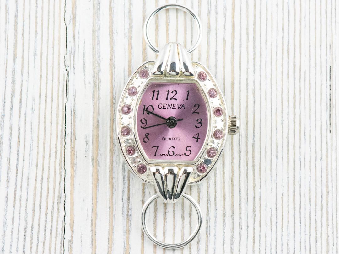 Dark Pink Watch Face, Rhinestone Watch Face, Square Watch Face, Wrist ...