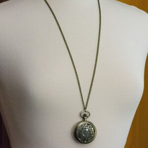 Compass Bronze Pocket Watch Long Necklace / Unique Watches / Nature ...