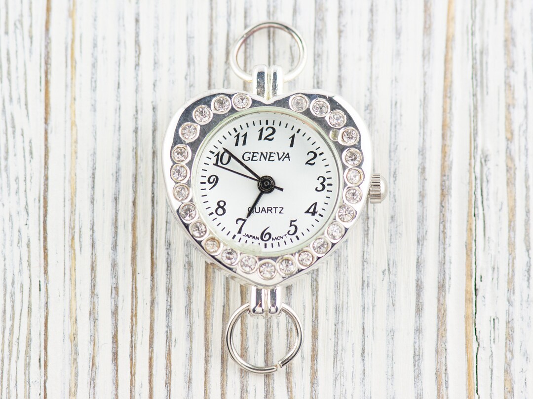 Heart Watch Face, Rhinestone Watch Face, Round Watch Face, Beading ...
