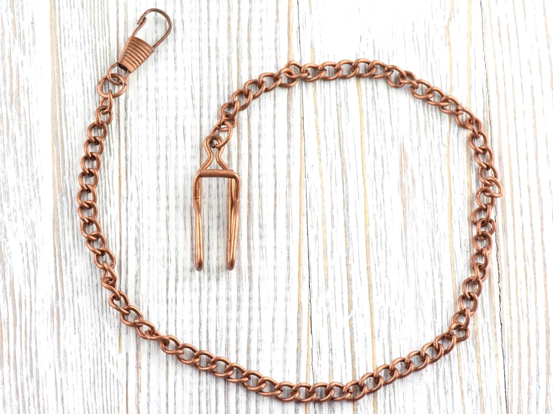Copper Pocket Watch Chain • Pocket Watch Accessories • Red Pocket Chain ...