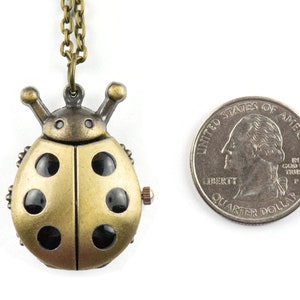 Ladybug Bronze Pocket Watch Long Necklace / Unique Watches / Nature ...