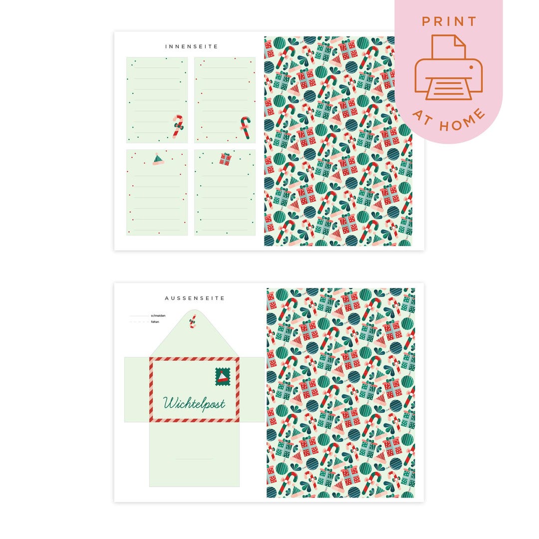 Mini Secret Santa Post, Secret Santa Letter, Envelope With 4 Letter ...