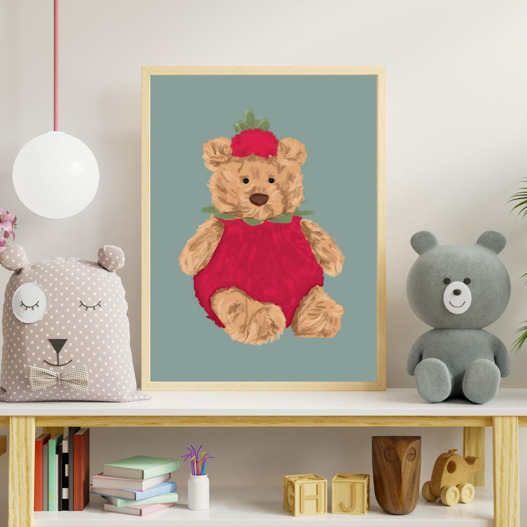 Custom Childhood Teddy Drawings (A4 Physical Print) Childhood Teddy ...