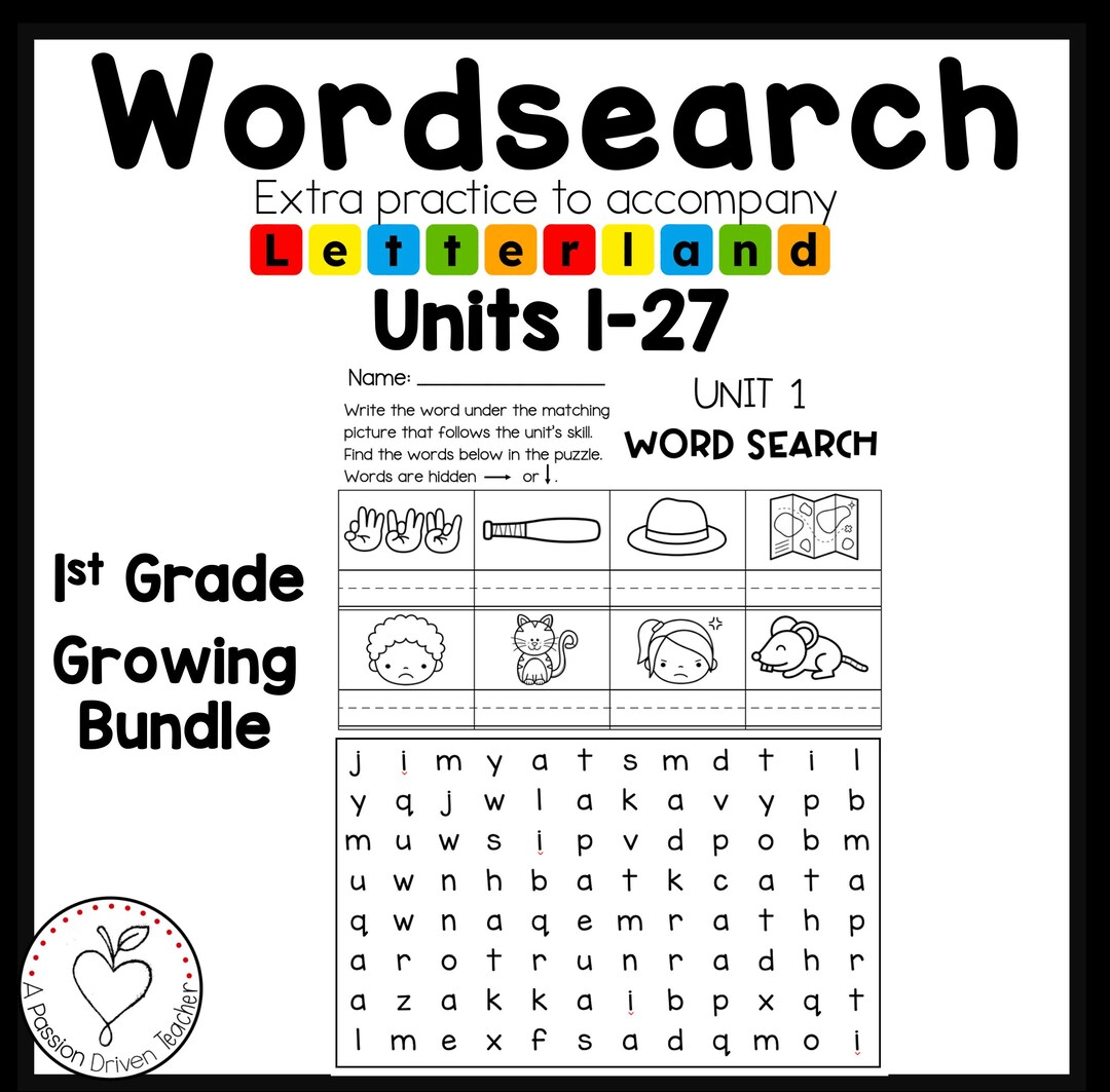 1st Grade Letterland Word Searches Units 1-27 - Etsy