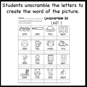 1st Grade Letterland Unscramble It Units 1-13 - Etsy