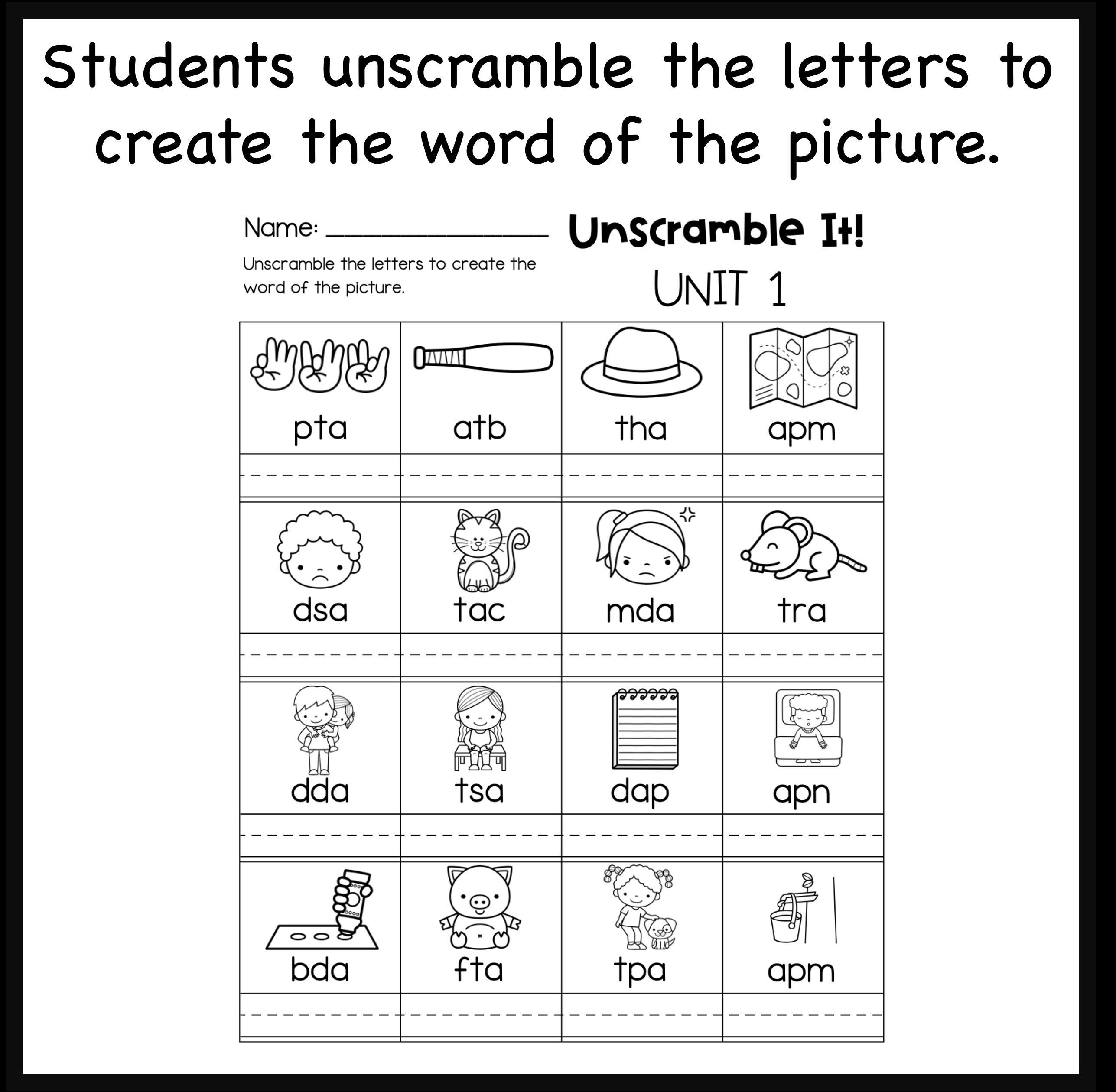 1st Grade Letterland Unscramble It Units 1-13 - Etsy