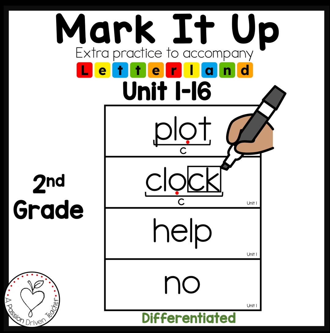 2nd Grade Letterland Mark It up Units 1-16 (word Detective) - Etsy