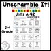 2nd Grade Letterland Unscramble It Units A-42 - Etsy