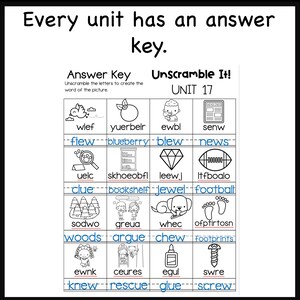 2nd Grade Letterland Unscramble It Units A-42 - Etsy