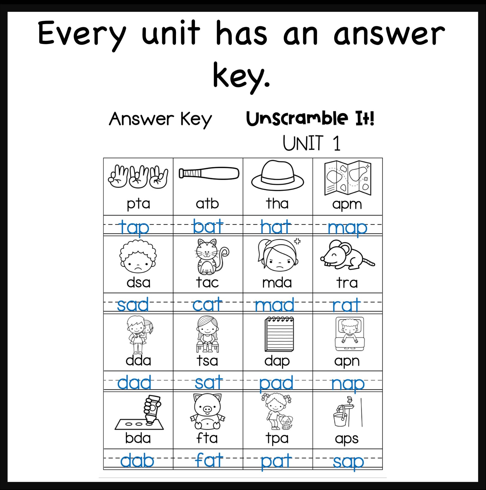 1st Grade Letterland Unscramble It Units 1-13 - Etsy