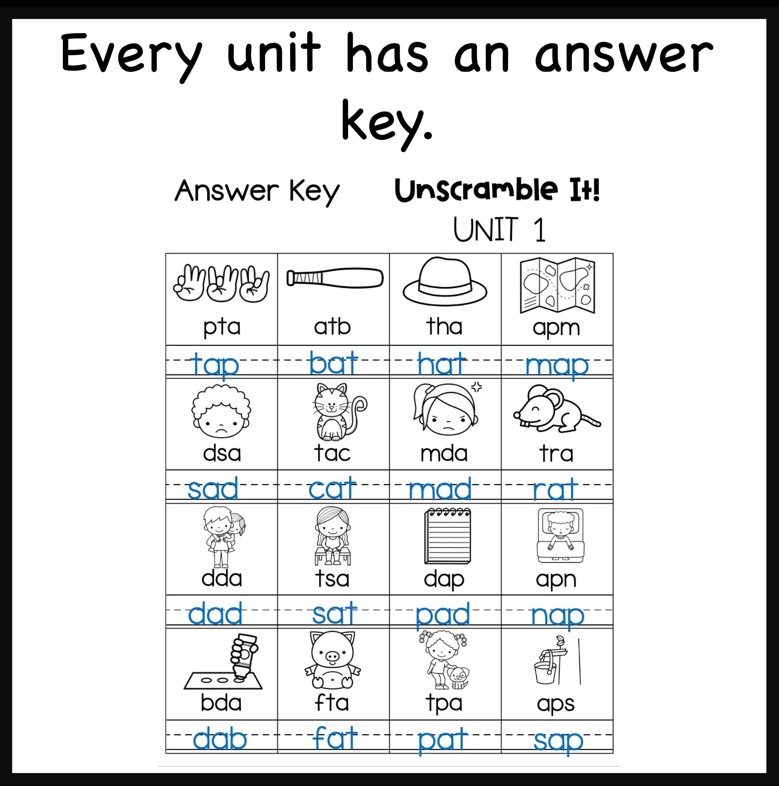 1st Grade Letterland Unscramble It Units 1-13 - Etsy