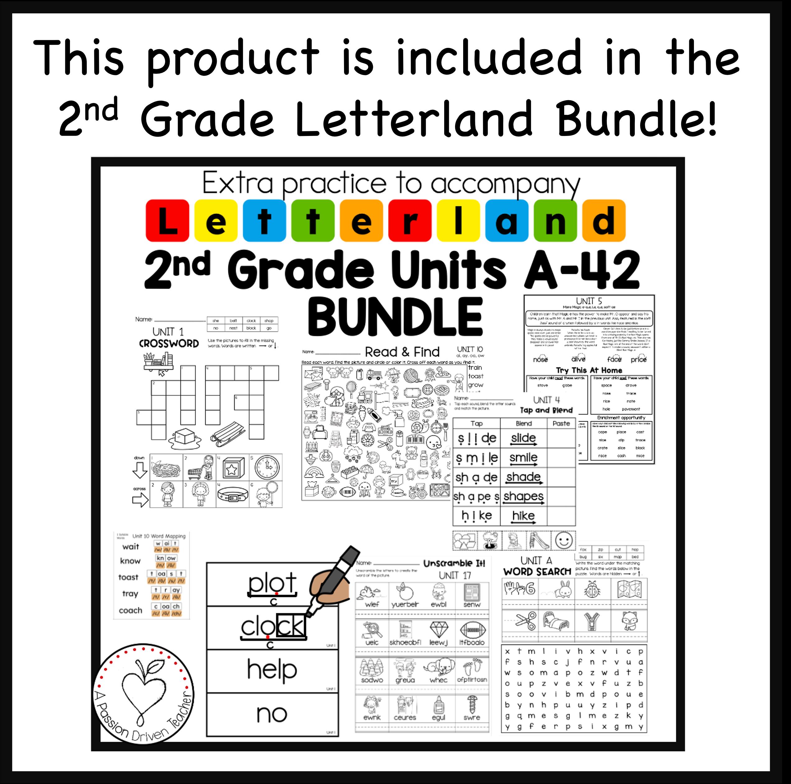 2nd Grade Letterland Unscramble It Units A-42 - Etsy