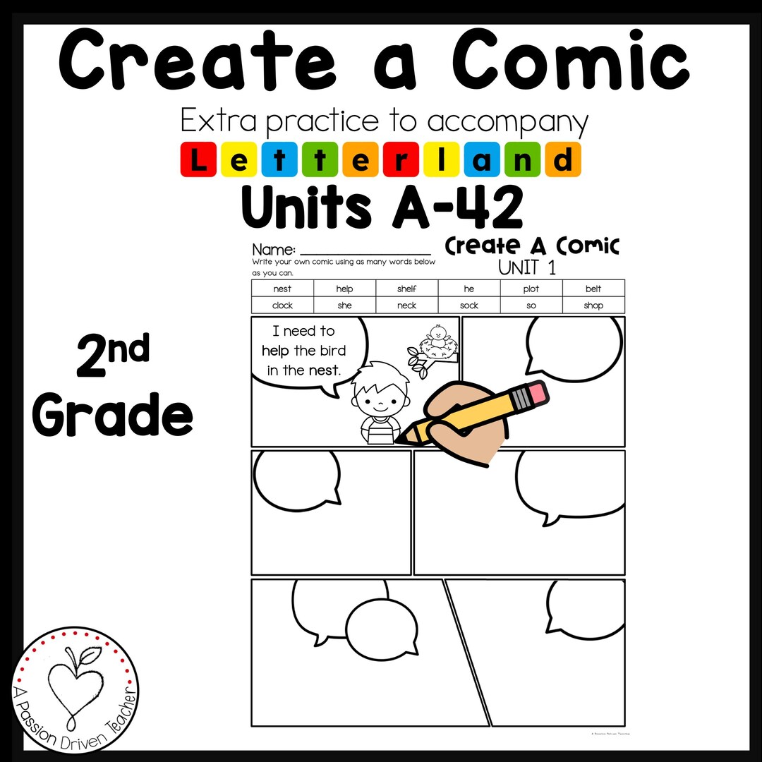 Create A Comic 2nd Grade Letterland Units A-42 - Etsy