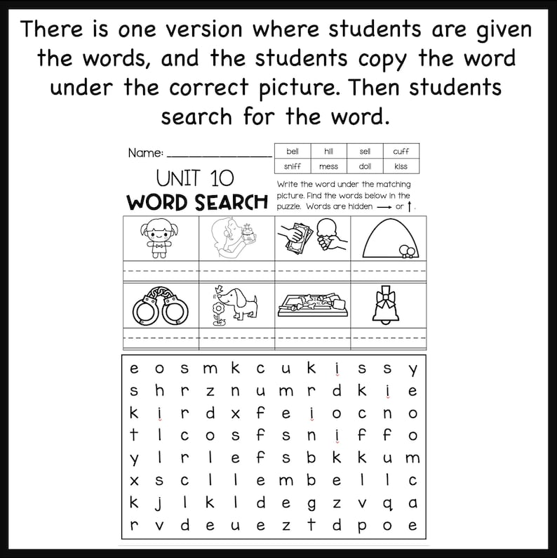 1st Grade Letterland Word Searches Units 1-27 - Etsy