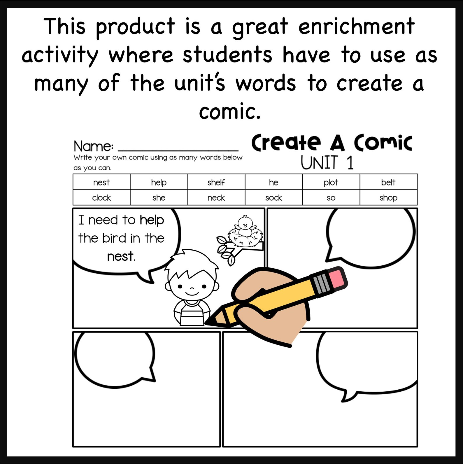 Create A Comic 2nd Grade Letterland Units A-42 - Etsy