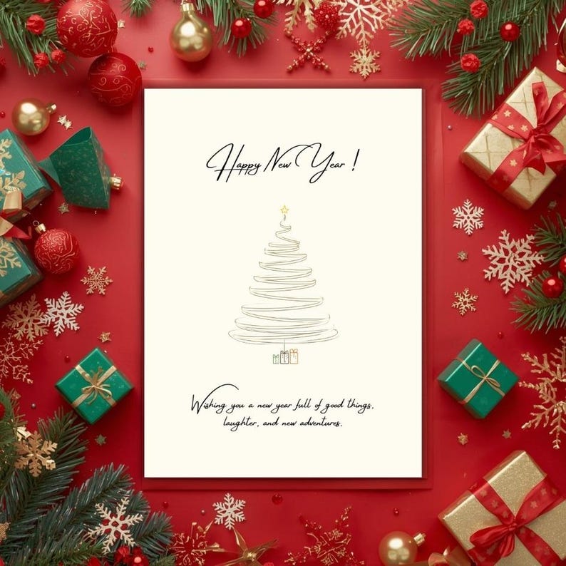 Minimalist Christmas Tree Card | Printable & Digital Download ...