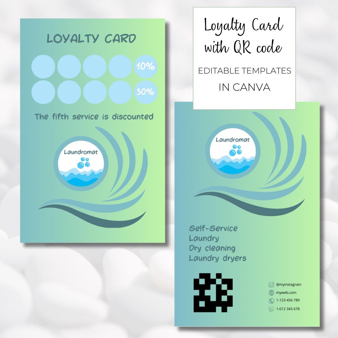 Canva Loyalty Card / Vertical Card / Small Business Loyalty Card ...