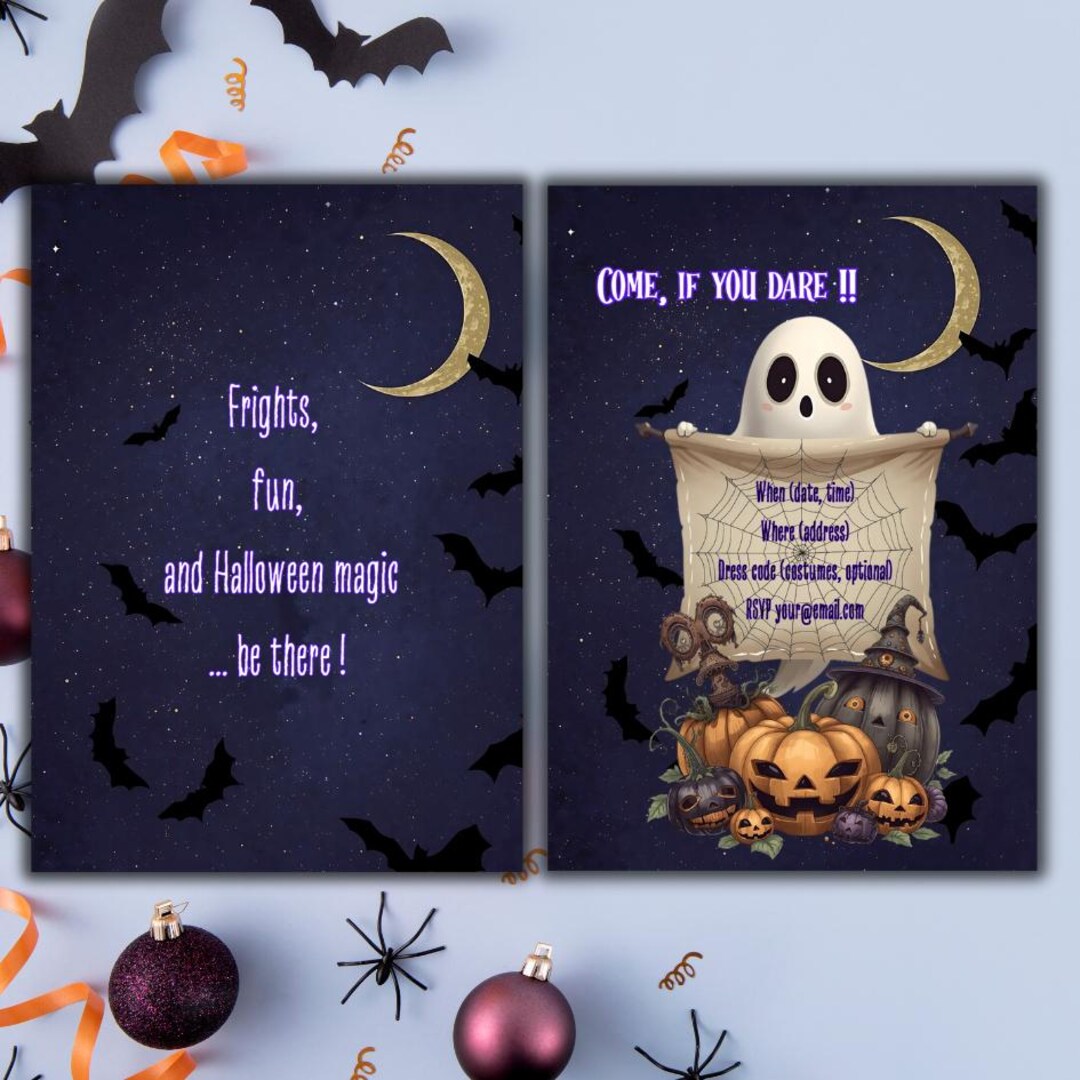 Editable Halloween Invitation Card | Halloween Night Invite | Printable ...