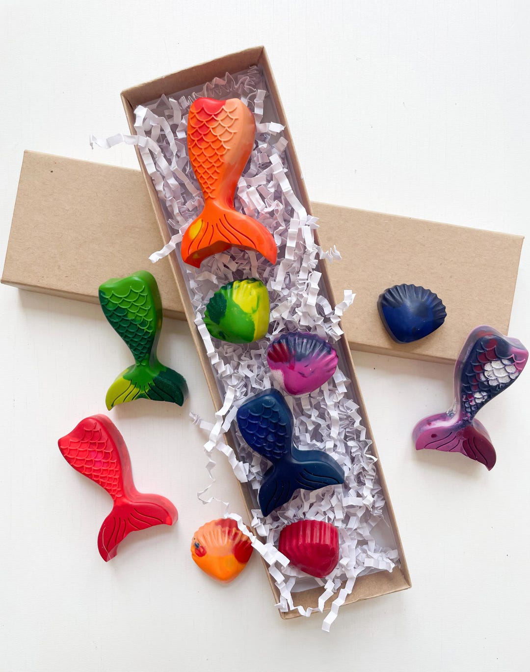 Mermaid Tail & Seashell Crayons – Ocean Theme Party Favors, Stocking ...