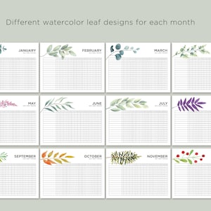 Daily Habit Tracker Calendar Monthly PRINTABLE // Downloadable Letter ...